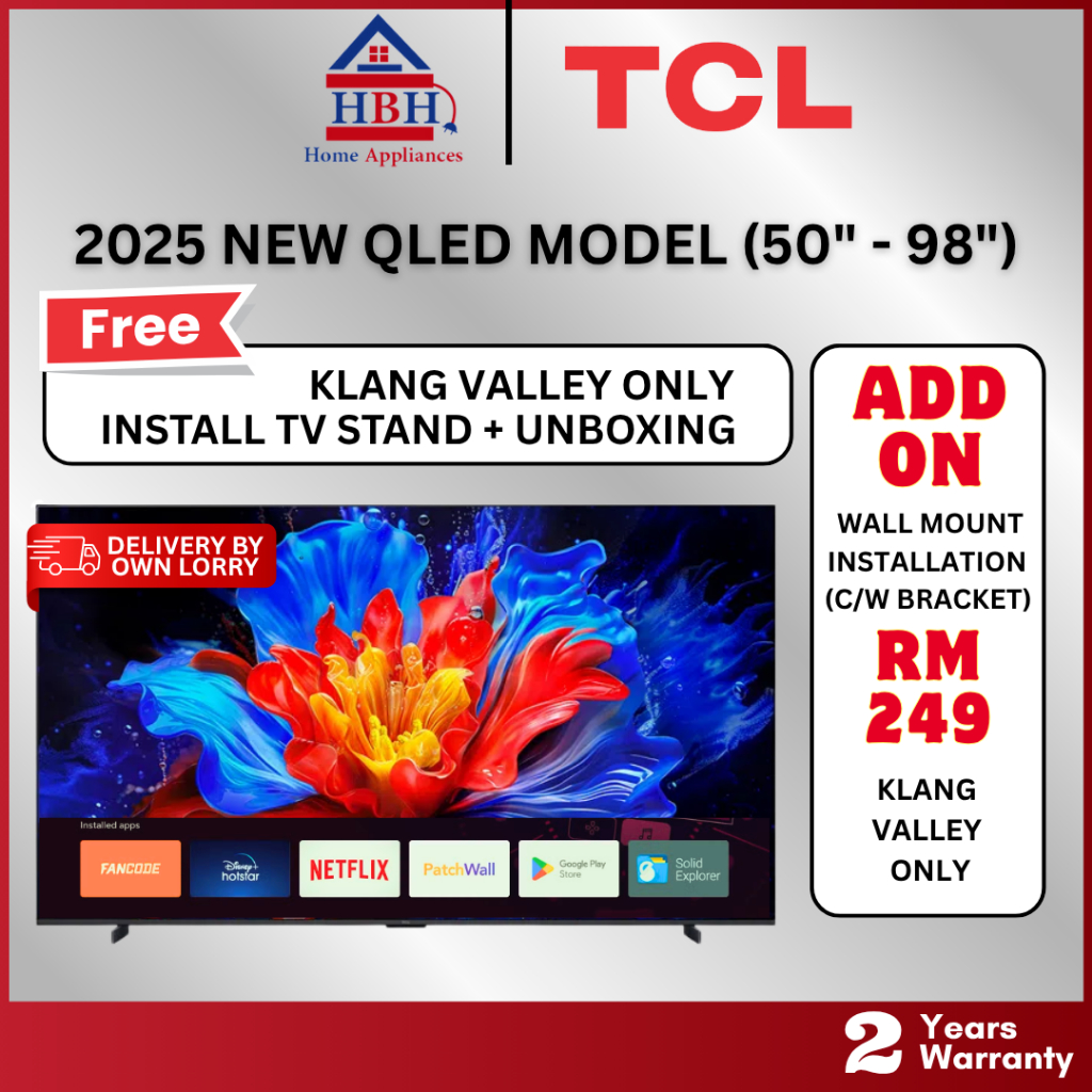 [FAST DELIVERY] 2025 NEW TCL QLED Google TV | AiPQ PRO PROCESSOR 85" 98 ...