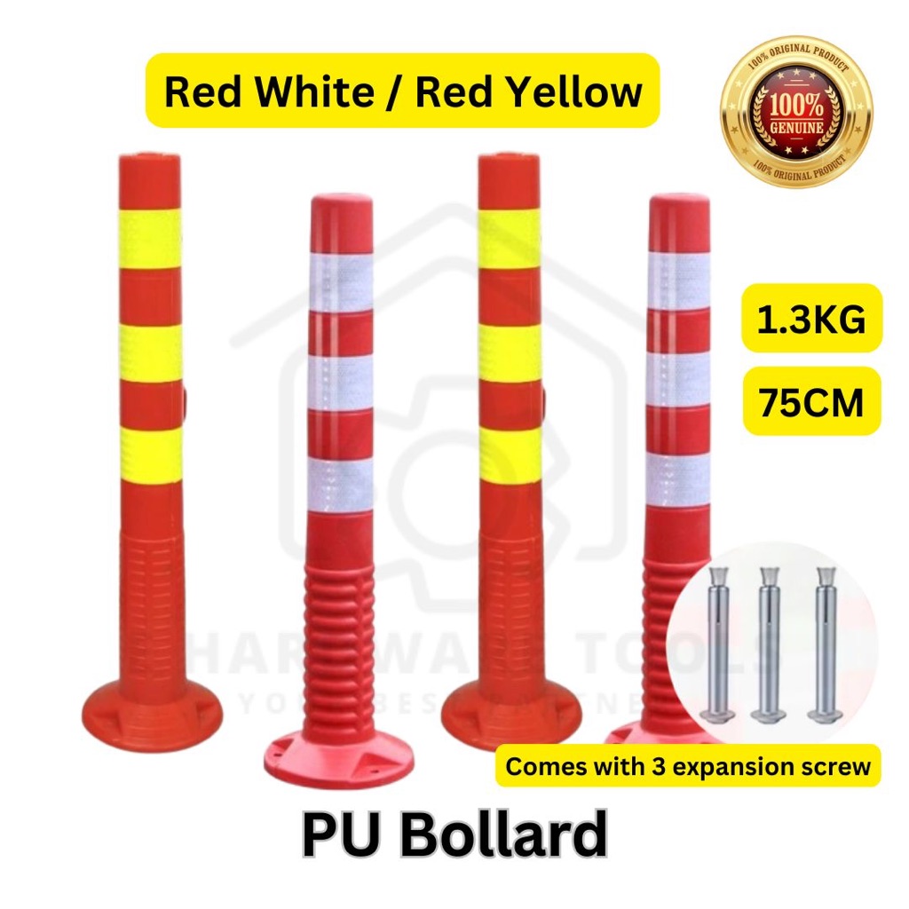 75CM PU Bollard Safety Cone Reflective Cone 1.3KG Traffic Road Cones ...