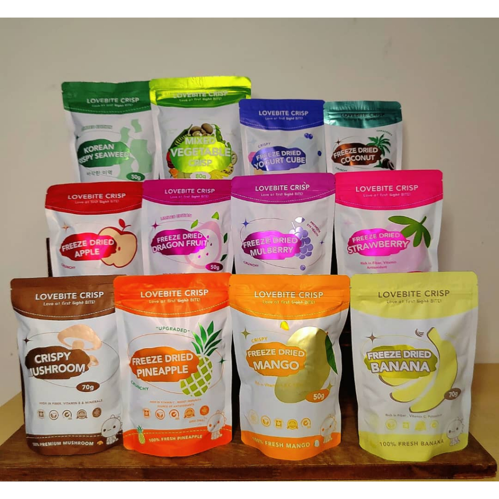 LOVEBITE CRIPS FREEZE DRIED FRUIT / KOREAN CRISPY SEAWEED / MIXED VEGETABLE CRISP / CRISPY ...