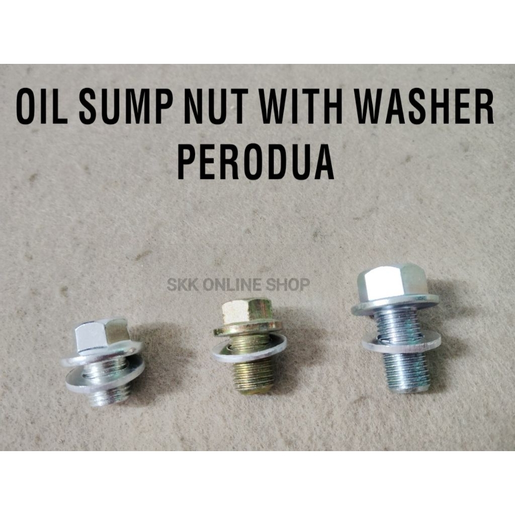 PERODUA OIL SUMP NUT WITH ALUMINIUM WASHER PERODUA MYVI, VIVA, ALZA ...