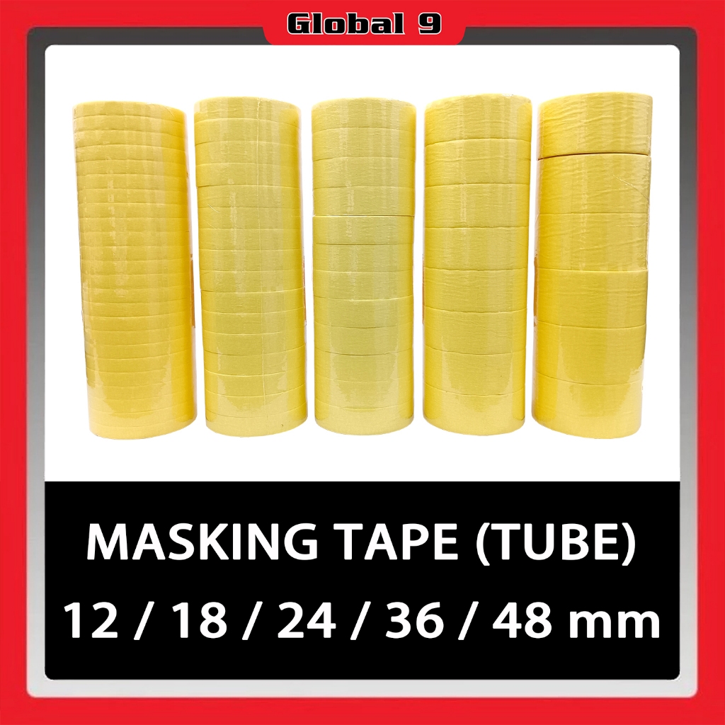 M-ONE (TUBE) Masking Tape Kuning 12mm / 18mm / 24mm / 36mm / 48mm x ...