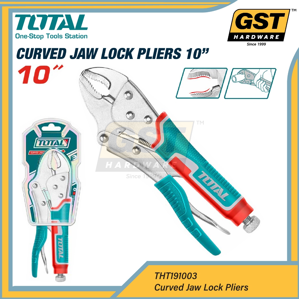 🔥 TOTAL 10" Curved Jaw Lock Plier Clamp Plier Locking Plier Adjustable ...