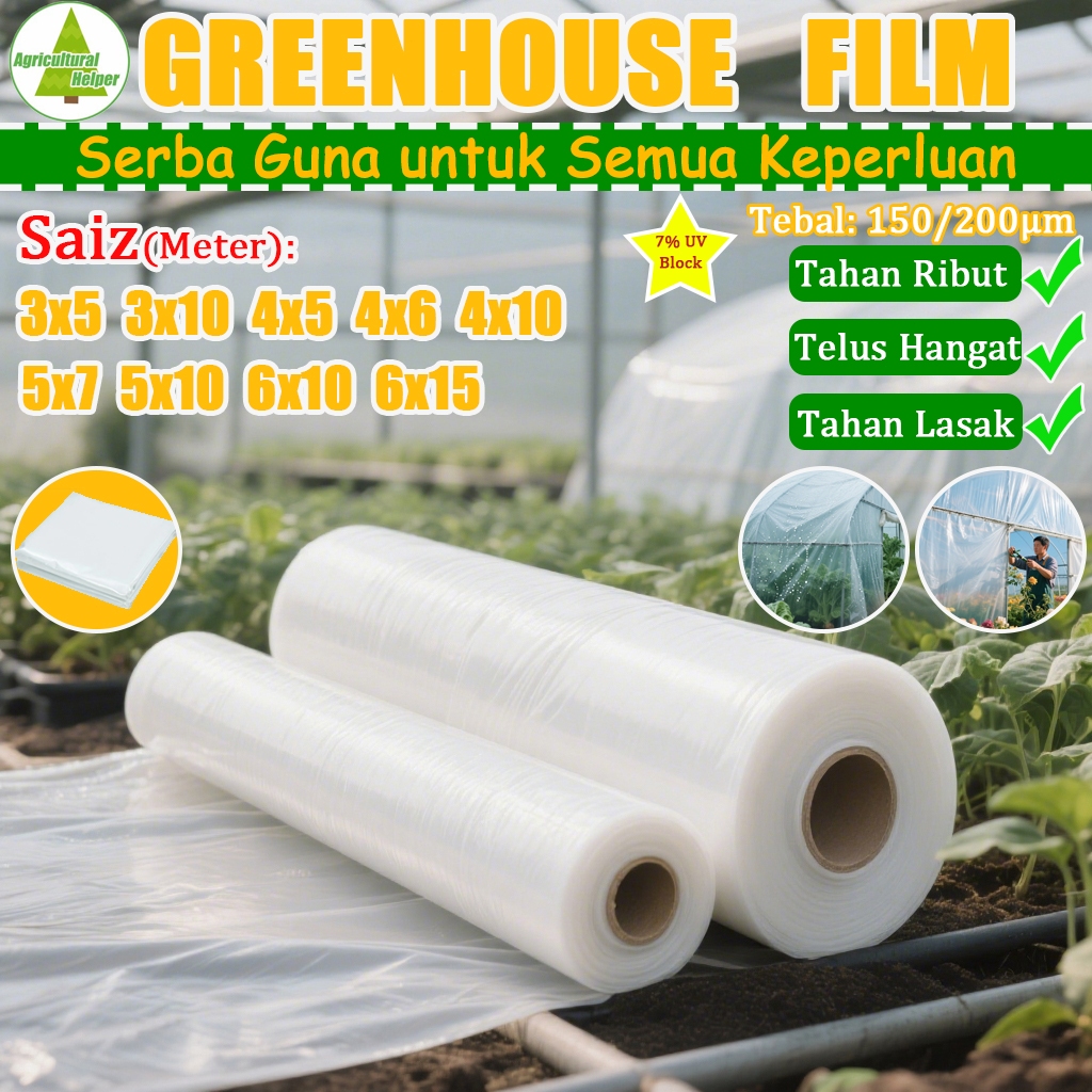 Greenhouse PE Plastic Film 5m 10m 15m/150-200um/Tahan UV & Tahan Lama ...