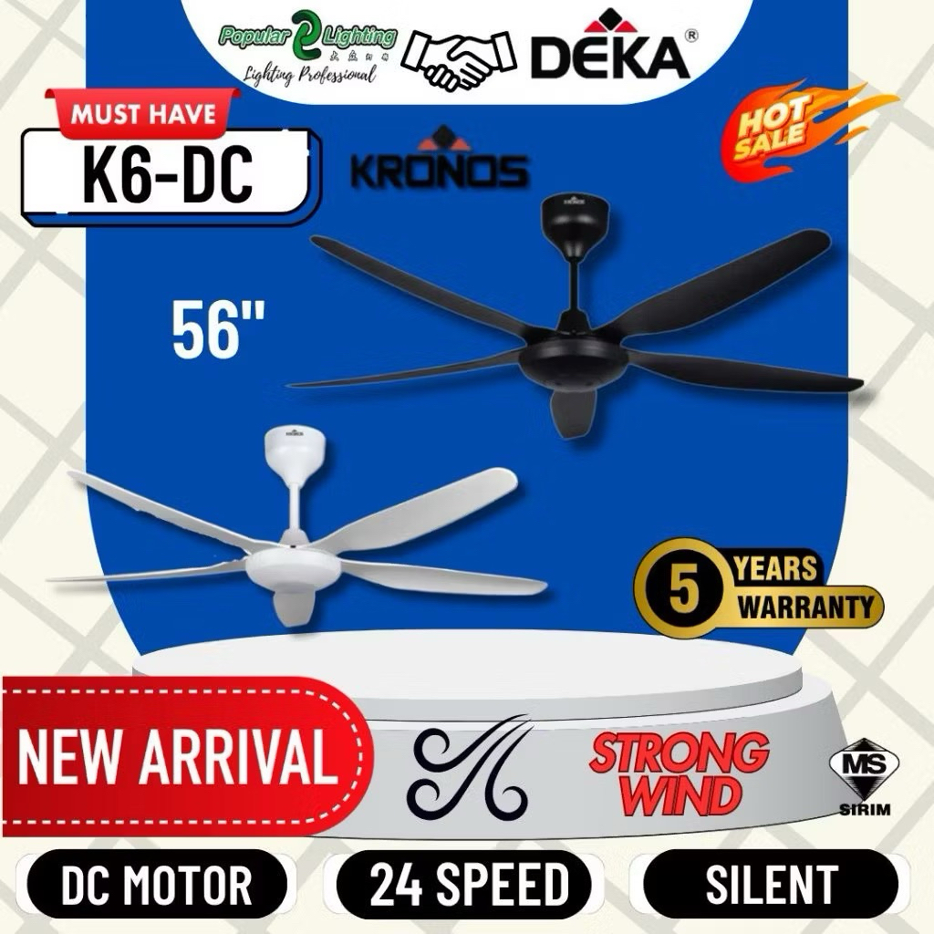 DEKA KRONOS K6DC K6 DC Motor 56" 56 Inch 5 Blades 24 Speed SIRIM Remote ...