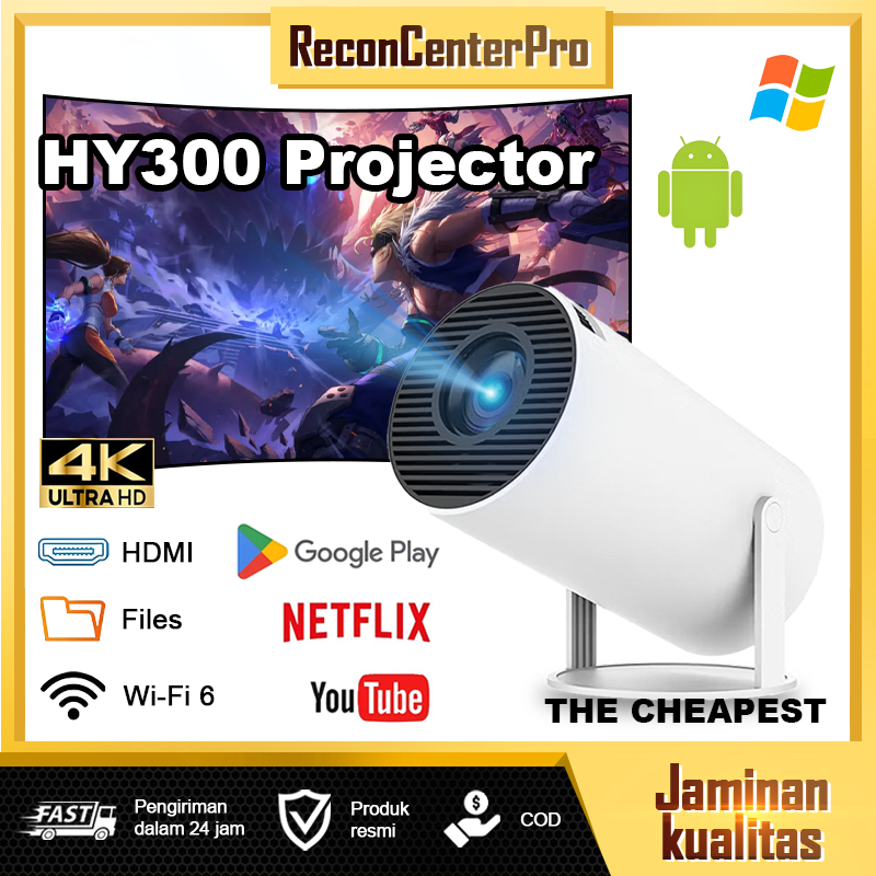 Projektor Android HY300 Mini 1080P Wireless Bluetooth Skrin Besar ...