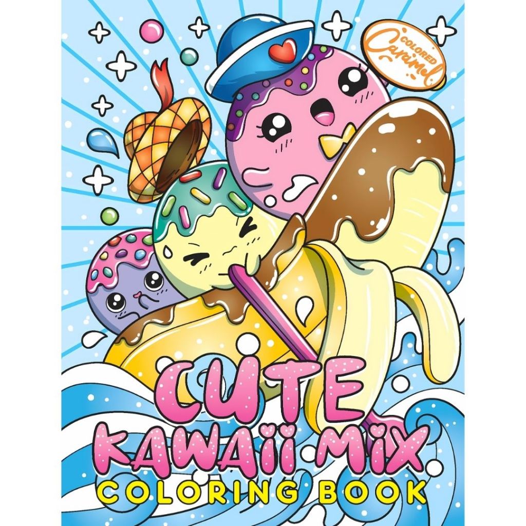 E028 Cute Kawaii Mix Coloring Book Printable PDF Digital Coloring Pages ...