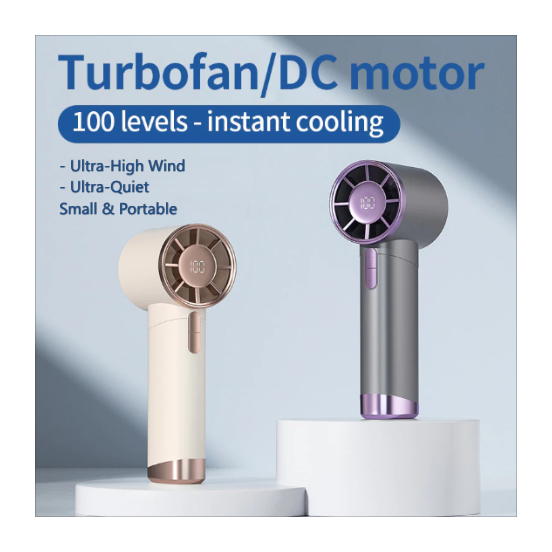 Mini Fan Rechargeable Strong Wind - 100 Speed Setting, Digital Display ...