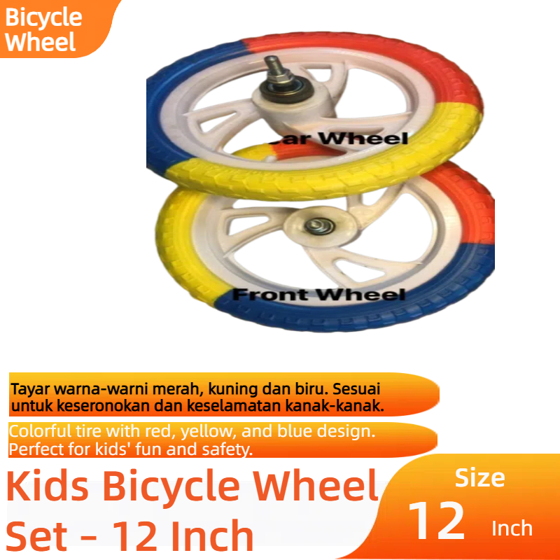 Set Roda Plastik Basikal – Basikal Kanak-Kanak 12 Inci / Bicycle ...