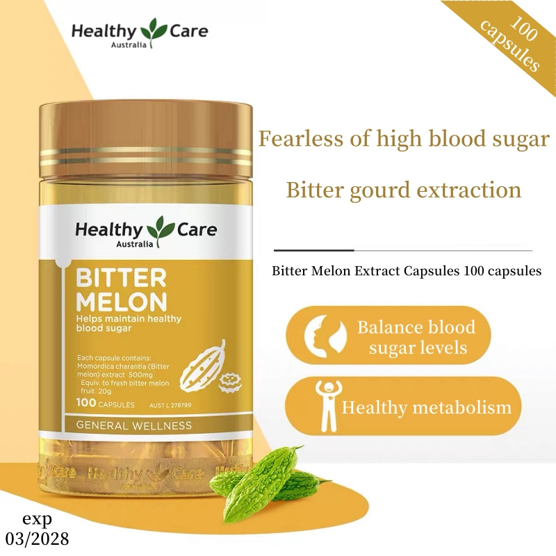 HealthyCare Bitter Melon Capsules 100 Capsules Balanced Blood Glucose ...