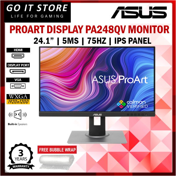Asus ProArt Display PA248QV 24.1” WUXGA 5MS 75HZ IPS 100% sRGB ...