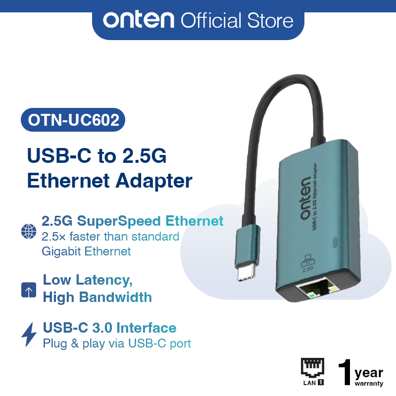 ONTEN USB C to 2.5G Ethernet Adapter Type C Thunderbolt 3 Gigabit Network LAN RJ45 Converter ...