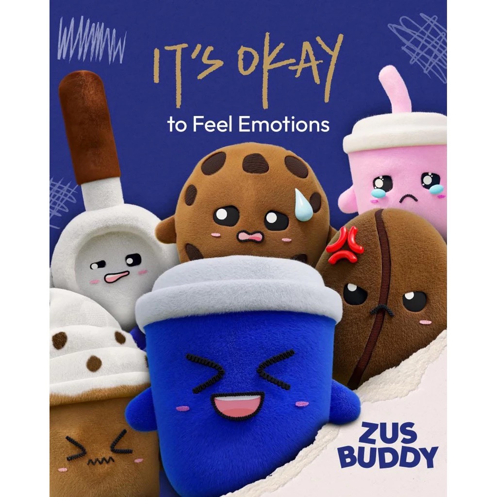Zus Buddy Mini Plushie Keychain: Fear / Disgusted / Sad / Anger [It's ...