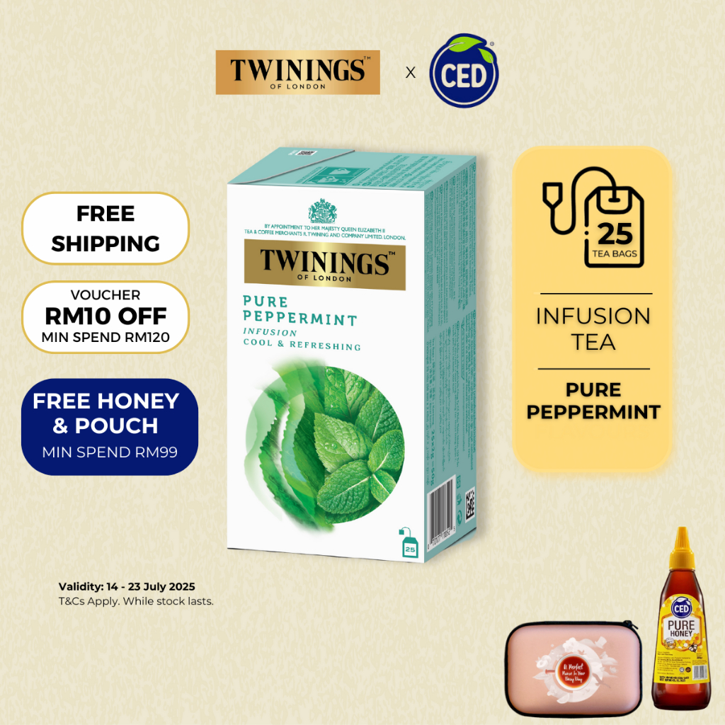 TWININGS Pure Peppermint Infusion (25's x 2g) | Teh Pudina | 薄荷茶 | Shopee Malaysia