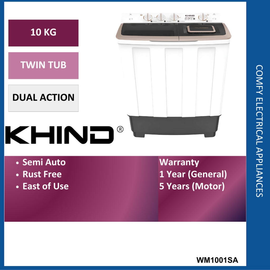 KHIND 10kg Semi-auto Washing Machine WM1001SA | Shopee Malaysia