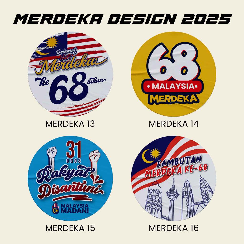 Sticker Merdeka ke 68 2025 / Bendera Negeri | Malaysia 68 Tahun ...
