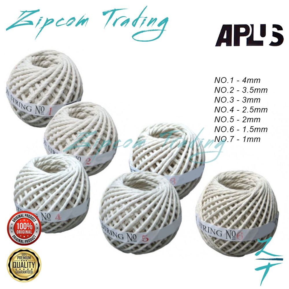 Aplus Cotton Twine Parcel String (4mm/3.5mm/3mm/2.5mm/2mm/1.5mm/1mm ...