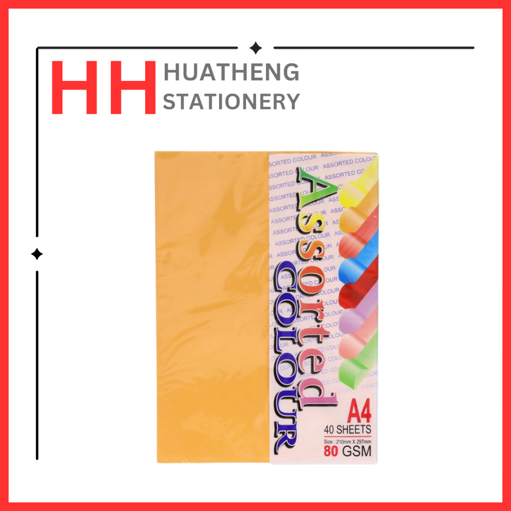 Standard A4 Size Colour Paper Assorted Color paper 80gsm 40 sheets (FTC ...