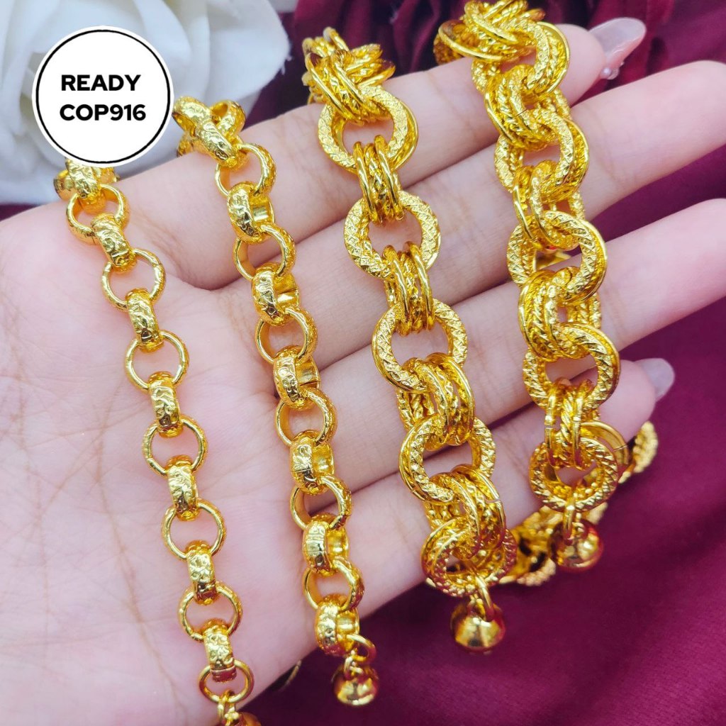 NEW Gelang Candy Dewasa Emas Sadur 24K Emas Titanium Emas Bangkok 2025 ...