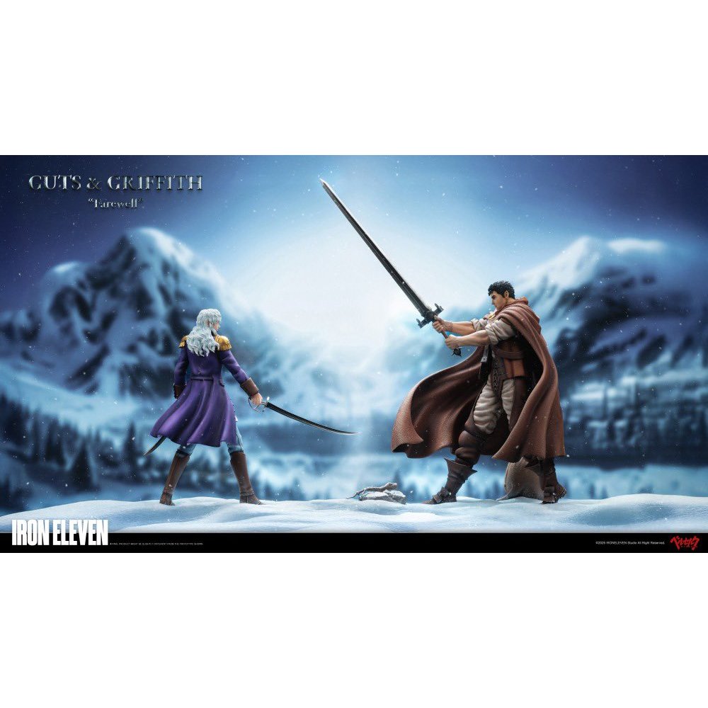 IRON ELEVEN Studio - Berserk Snowfield Farewell Guts & Griffith Resin ...