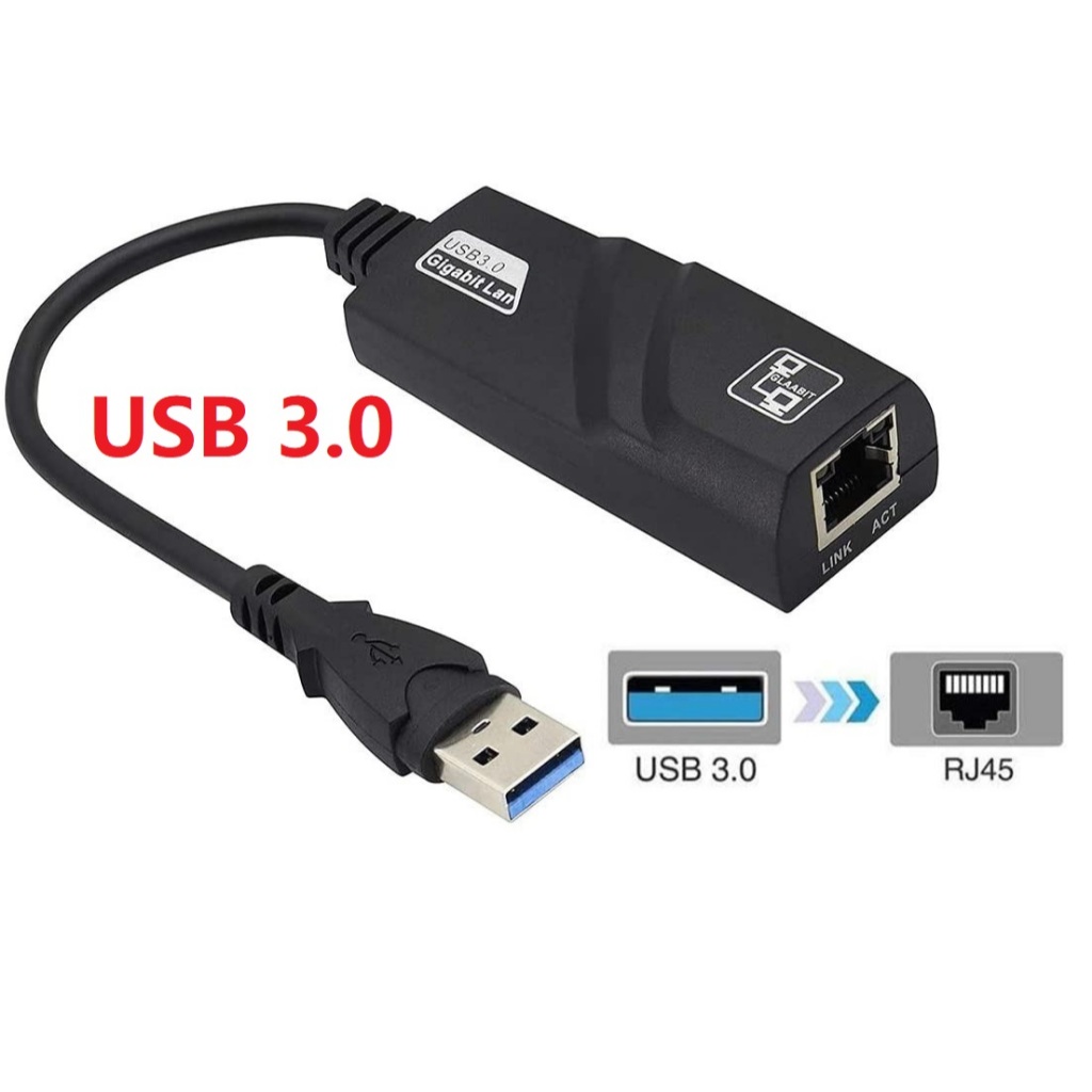 USB 3.0 to 10/100/1000 Network RJ45 LAN Wired Adapter Internet Adapter ...