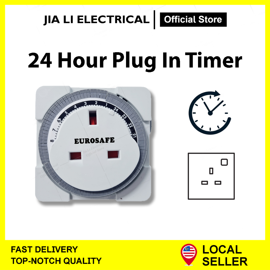 EUROSAFE 13A 24HOUR SEGMENT PLUG IN TIMER SWITCH SOCKET | Shopee Malaysia