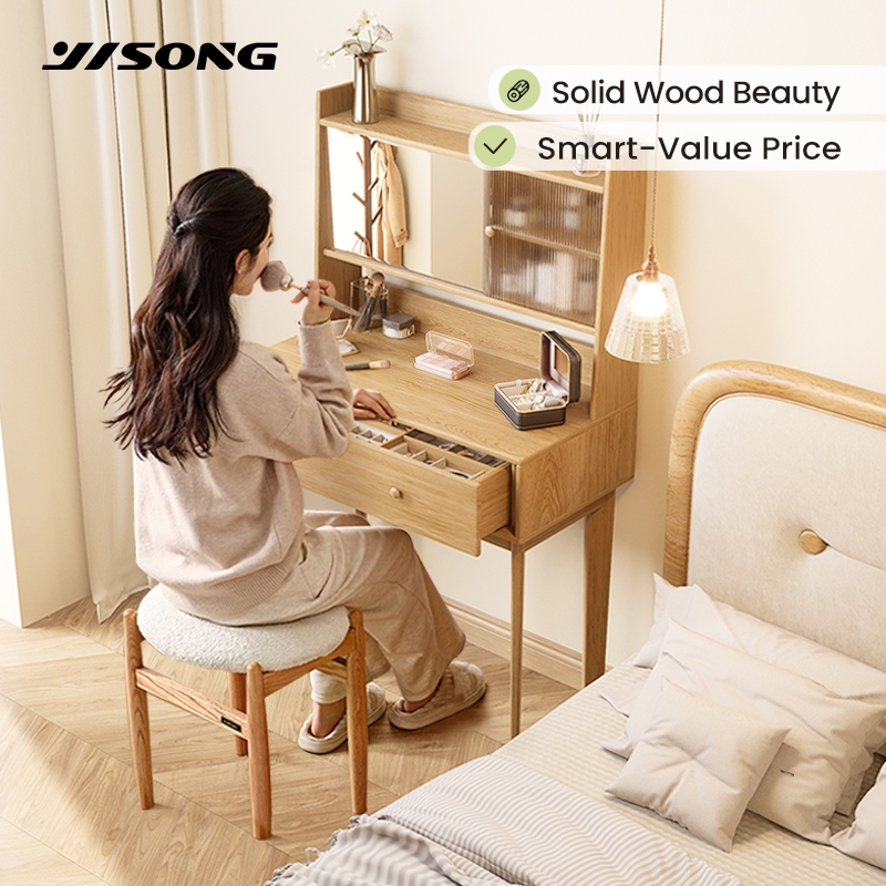 YISONG 80CM Dressing Table With Mirror Meja Makeup Meja Solek Comestic ...