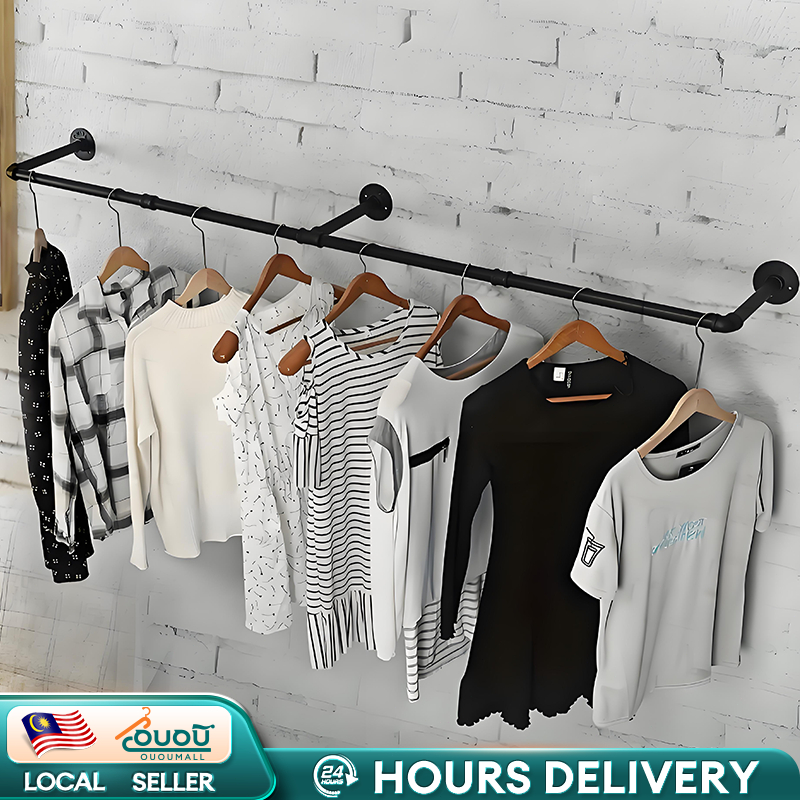 Besi Gantung Baju Cloth Rack Wall Hanger Baju Clothes Hanging Rack ...