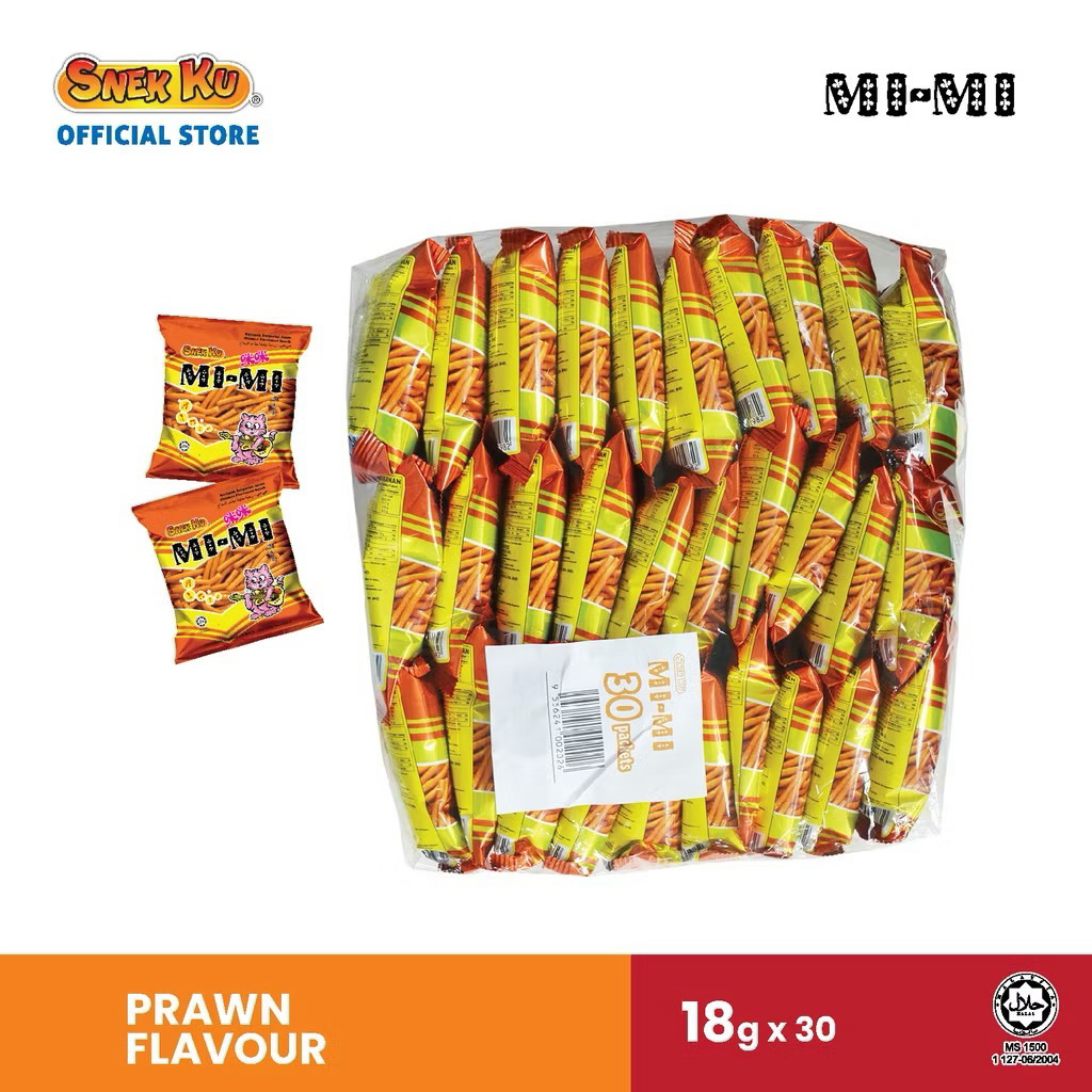 (Outer) Snek Ku Mimi Prawn Flavoured Snacks (18g x 30 pkts) | Shopee ...
