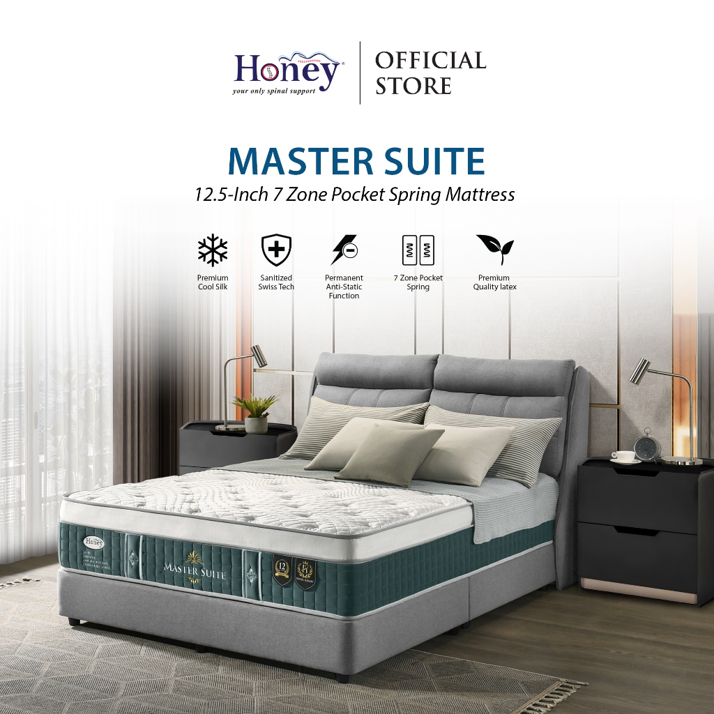 Honey Master Suite 12.5" Mattress/Hotel Luxury Series/Cool Silk ...