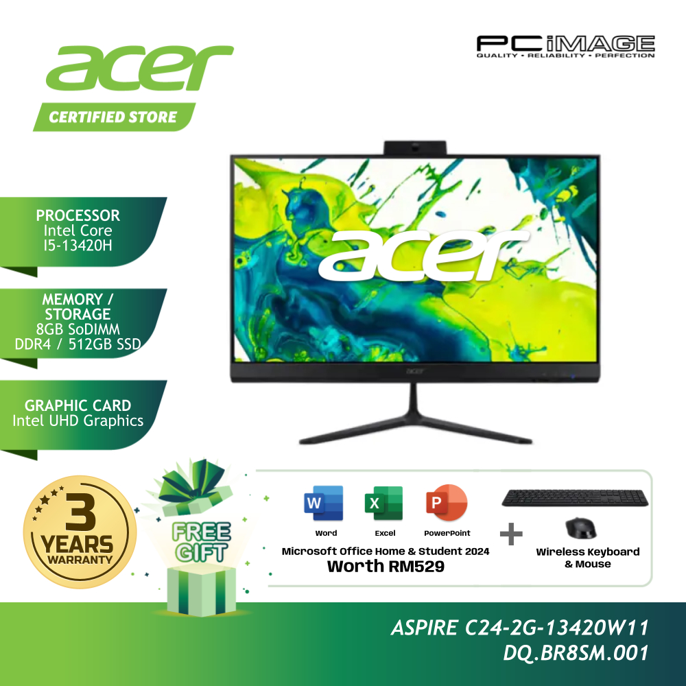 ACER ASPIRE C24-2G-13420W11 I5-13420H/8GB/512GB/UHD/23.8" FHD/W11H ...