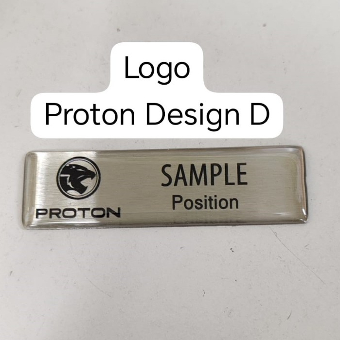 （D) NEW DESIGN Proton Logo Name tag 7 cm X 2 cm stainless steel Proton ...