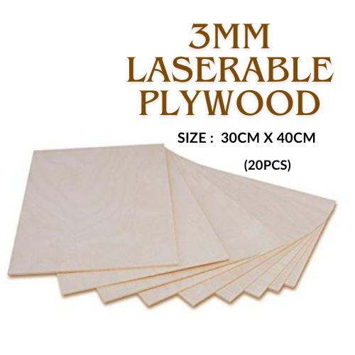 LASER PAPAN - 20PCS 40cm x 30cm 3MM Laserable Plywood Wood Sheet Plate ...
