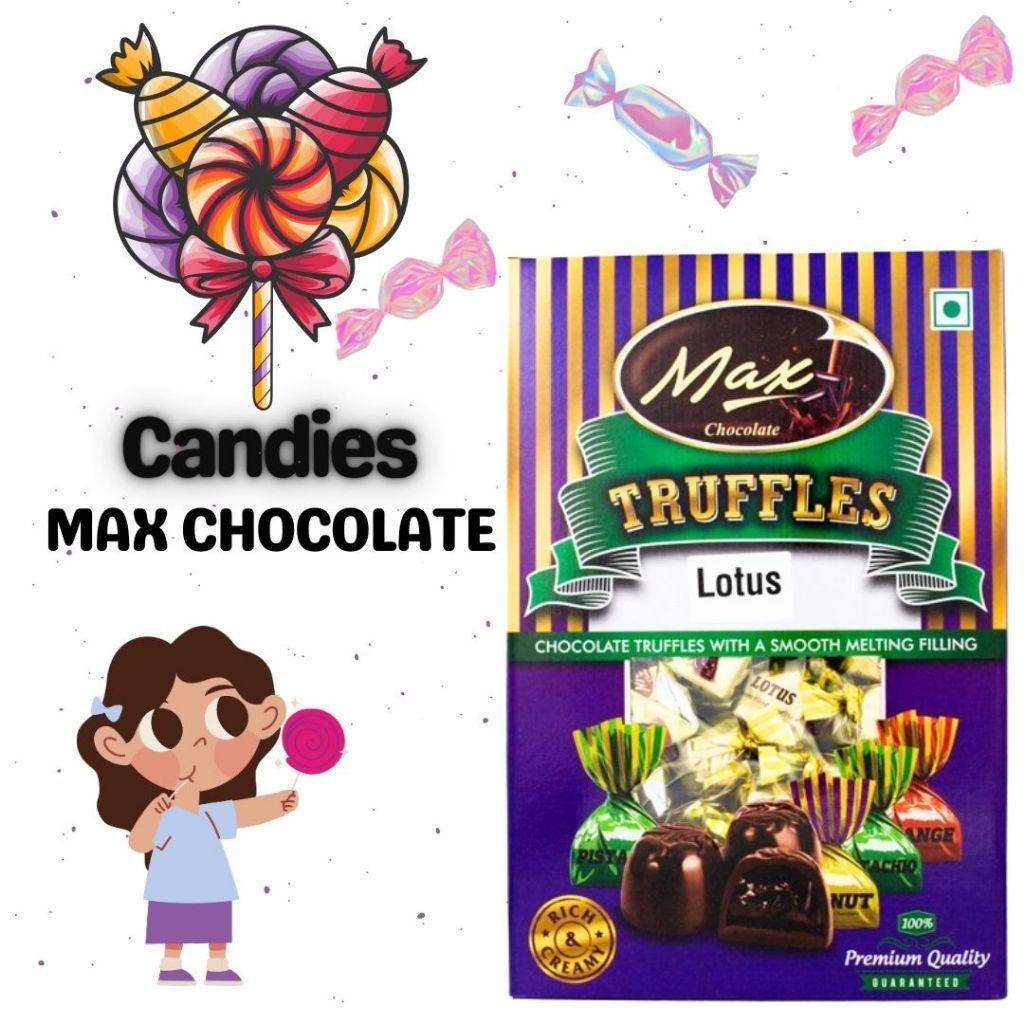 Max Truffles Premium Chocolate with Lotus Biscoff Cream Filling (200g ...