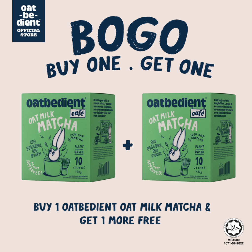 [BUY ONE GET ONE FREE] Oatbedient Oat Milk Matcha 10s x 23g (Expire ...