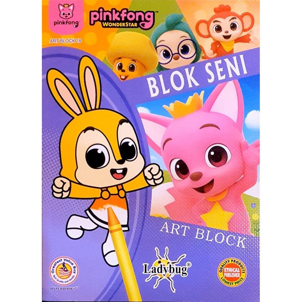 Ladybug PinkFong Wonder Star Blok Seni ABC & Numbers Colouring Book ...