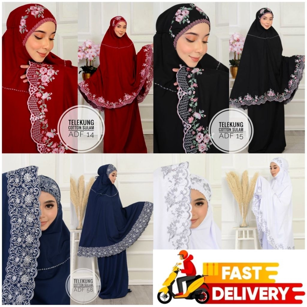Telekung Cotton sulam telekung kerawang Fashion Baru Telekung Mura ...