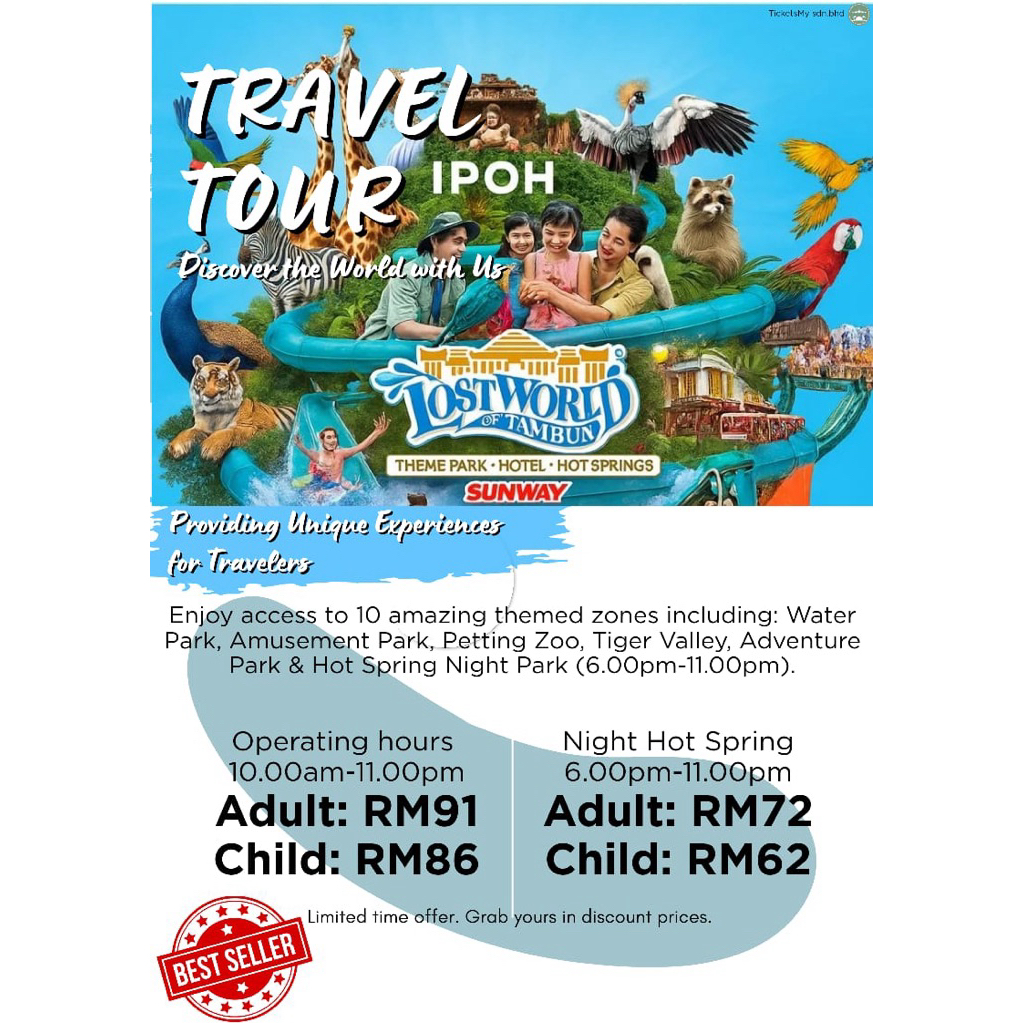 From RM 86 best price Lost World of Tambun Theme Park + Hot Springs ...