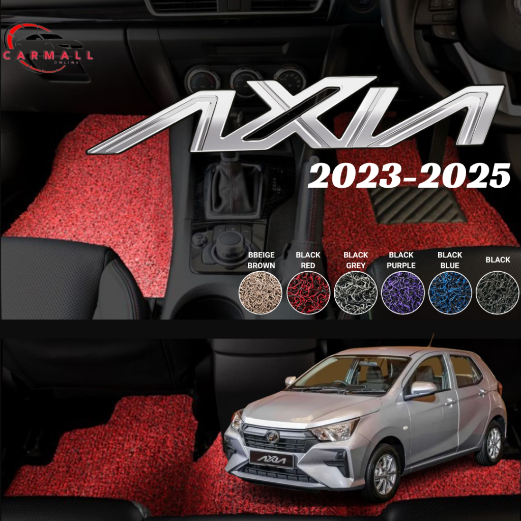 Perodua Axia 2023-2025 Precut Car Carpet 5pcs (Set) 12MM Thickness ...