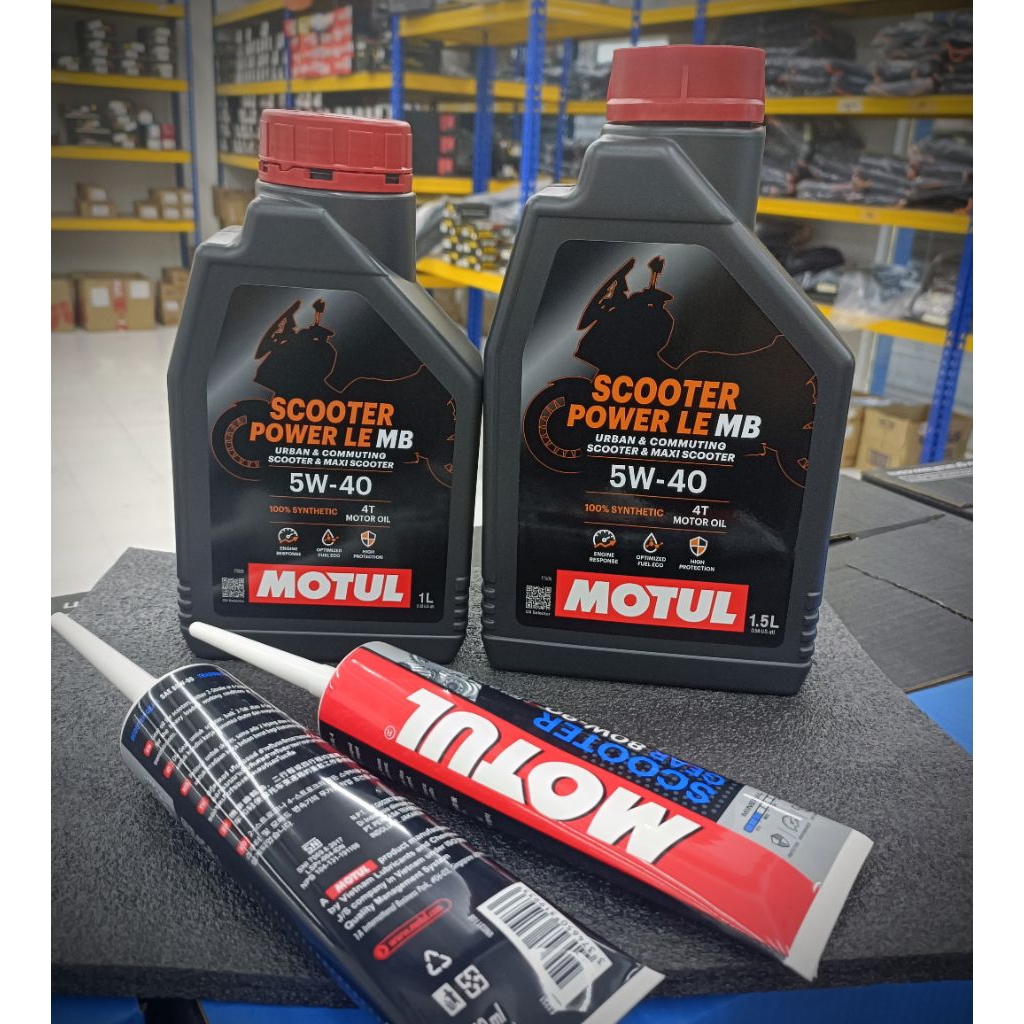 💯 ORIGINAL MOTUL MINYAK ENGINE SCOOTER FULLY POWER LE 5W40 GEAR OIL ...