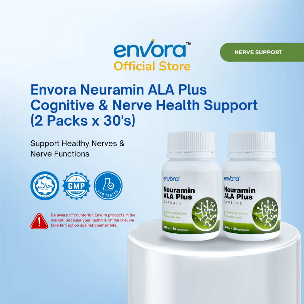 Envora Neuramin ALA Plus Cognitive & Nerve Health Support (2 Packs x 30 ...