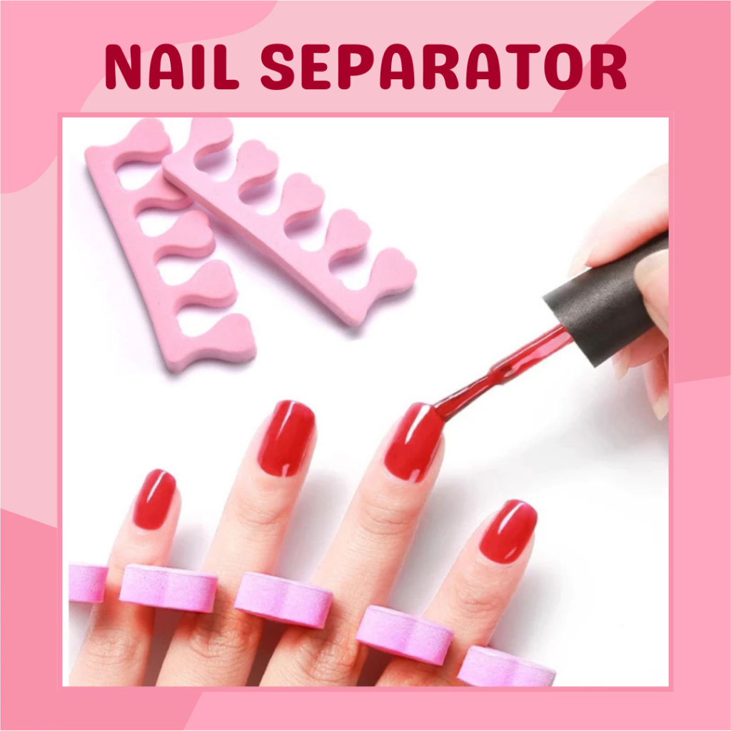 2 Pcs Random Color Soft Sponge Nail Art Finger Toe Separator Fingernail ...