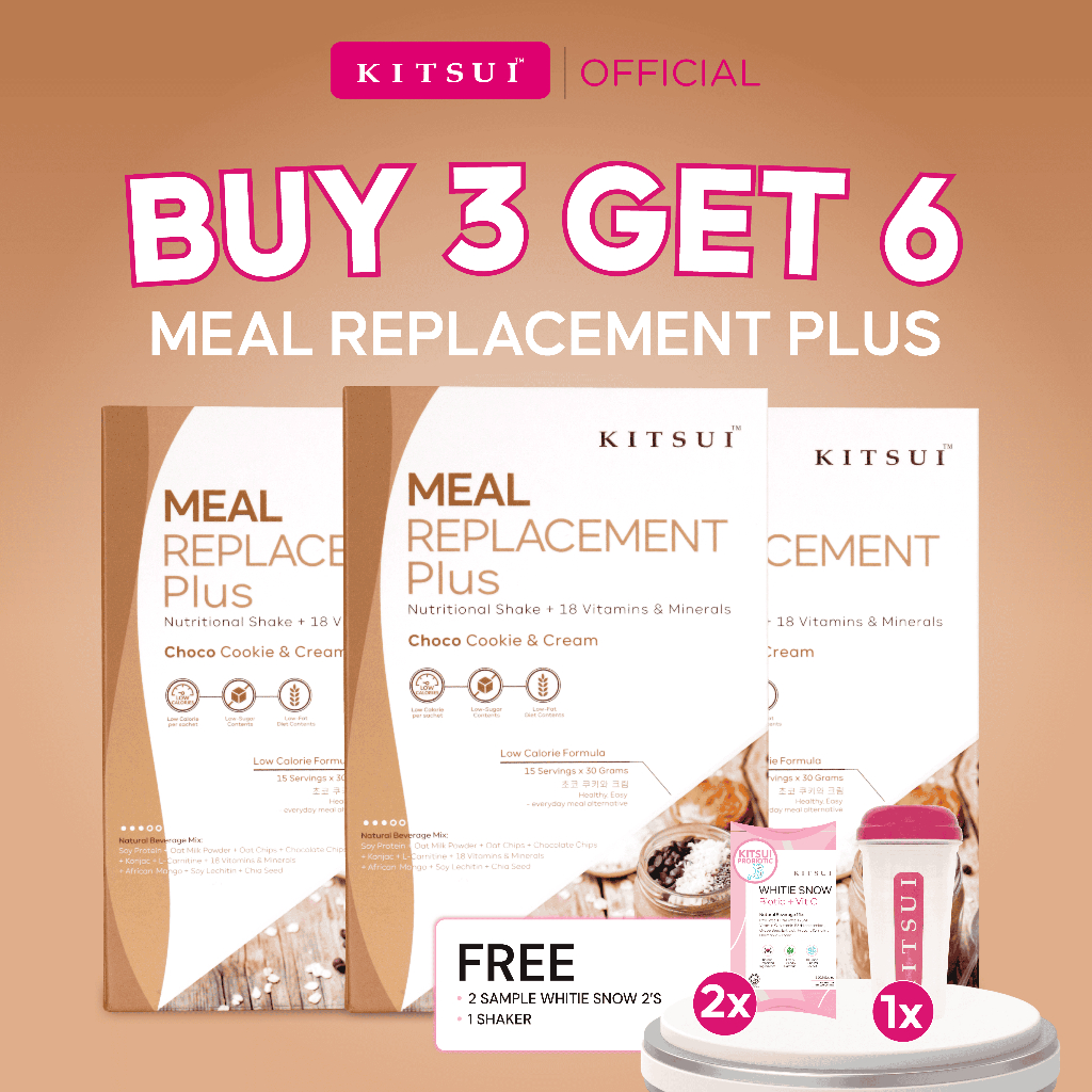 [BUY 3 GET 6 SALES] KITSUI KMRP Meal Replacement x3 [Free Sample Whitie ...