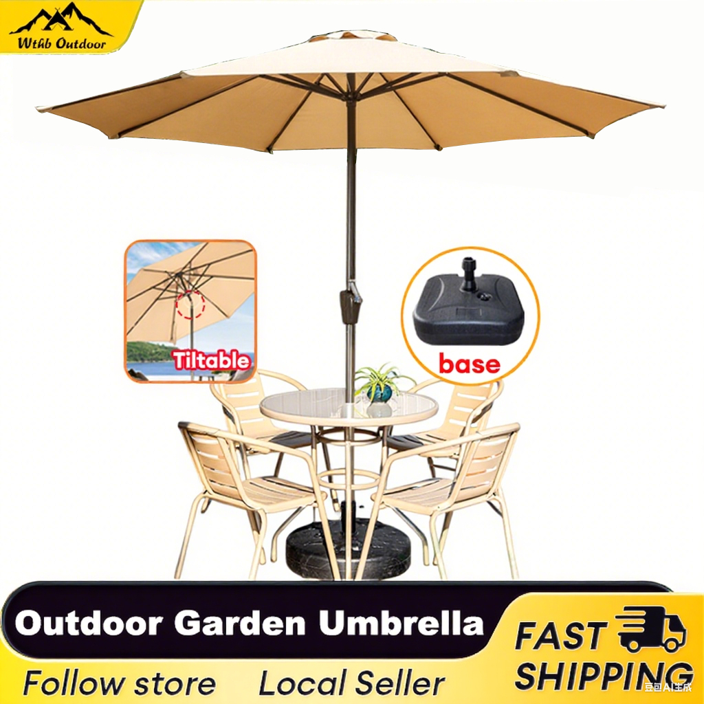 Wthb Outdoor 2.7M Patio Garden Umbrella Outdoor Market Waterproof ...