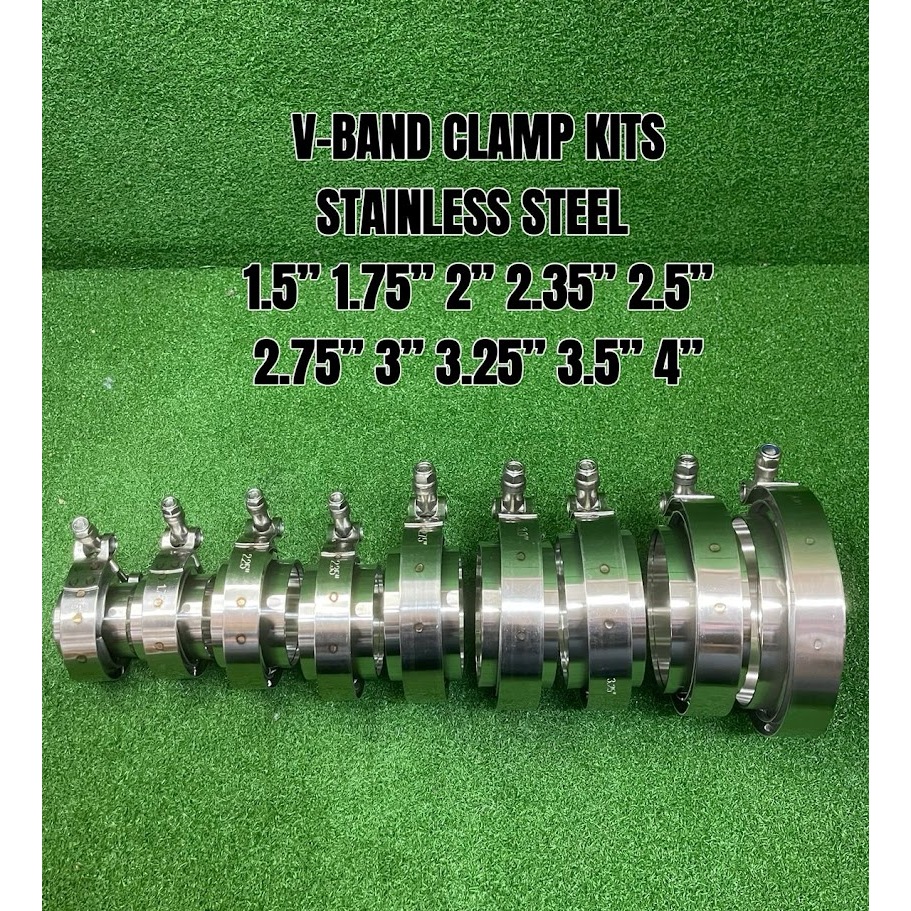 Stainless Steel V-Clamp V-Band Car Exhaust V Band Clamp Flange Kit ...