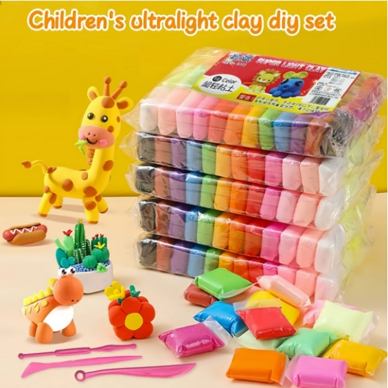 【Ready Stock】12/24/36/48 Colors Ultra light clay set for children DIY ...