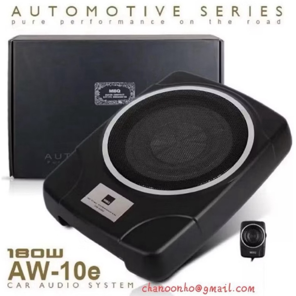 MBQ AW-10e 180 Watt Max 10 Inch Car UnderSeat Super Active Subwoofer ...