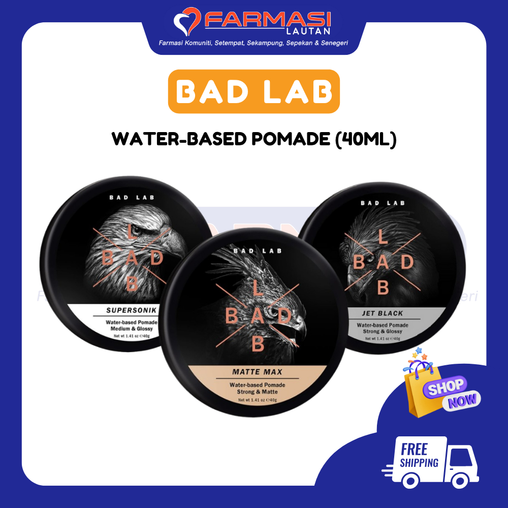 BAD LAB WATER BASED POMADE 40G - SUPERSONIK | MATTE MAX | JET BLACK ...