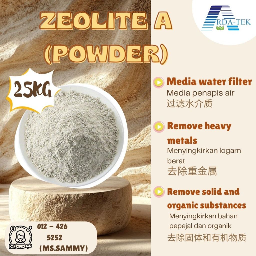 Zeolite A Powder (25 KG) Media Penapis Pasir / Baja Tanah / Untuk Kolam ...