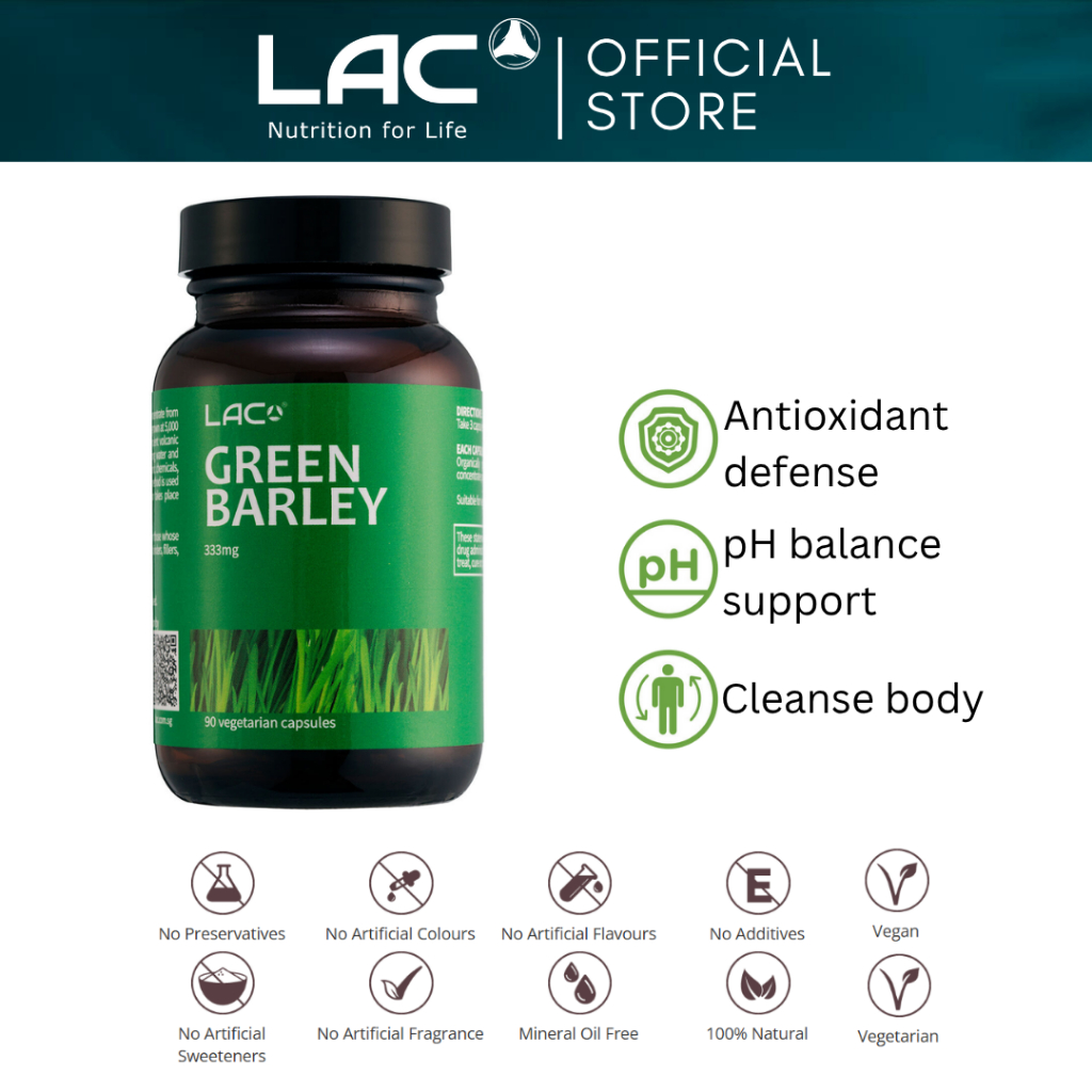 LAC Green Barley Juice (33:1/90 Vegetable Capsules) [Exp Jun 2027 ...