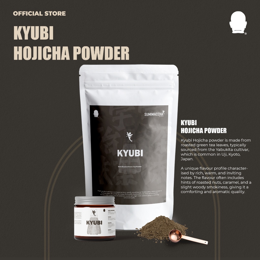 SUMIMACCHA KYUBI Hojicha Powder Artisanal Dark Roasted Green Tea Powder Unsweetened 👨‍🦲DUDDELLS ...